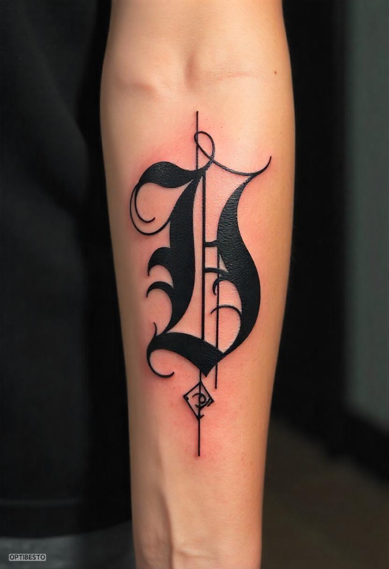 38 Calligraphy Letter Tattoo Design Ideas - OptiBesto